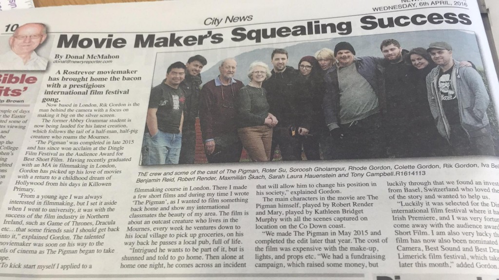 Newry Reporter Article April 2016 - rik gordon